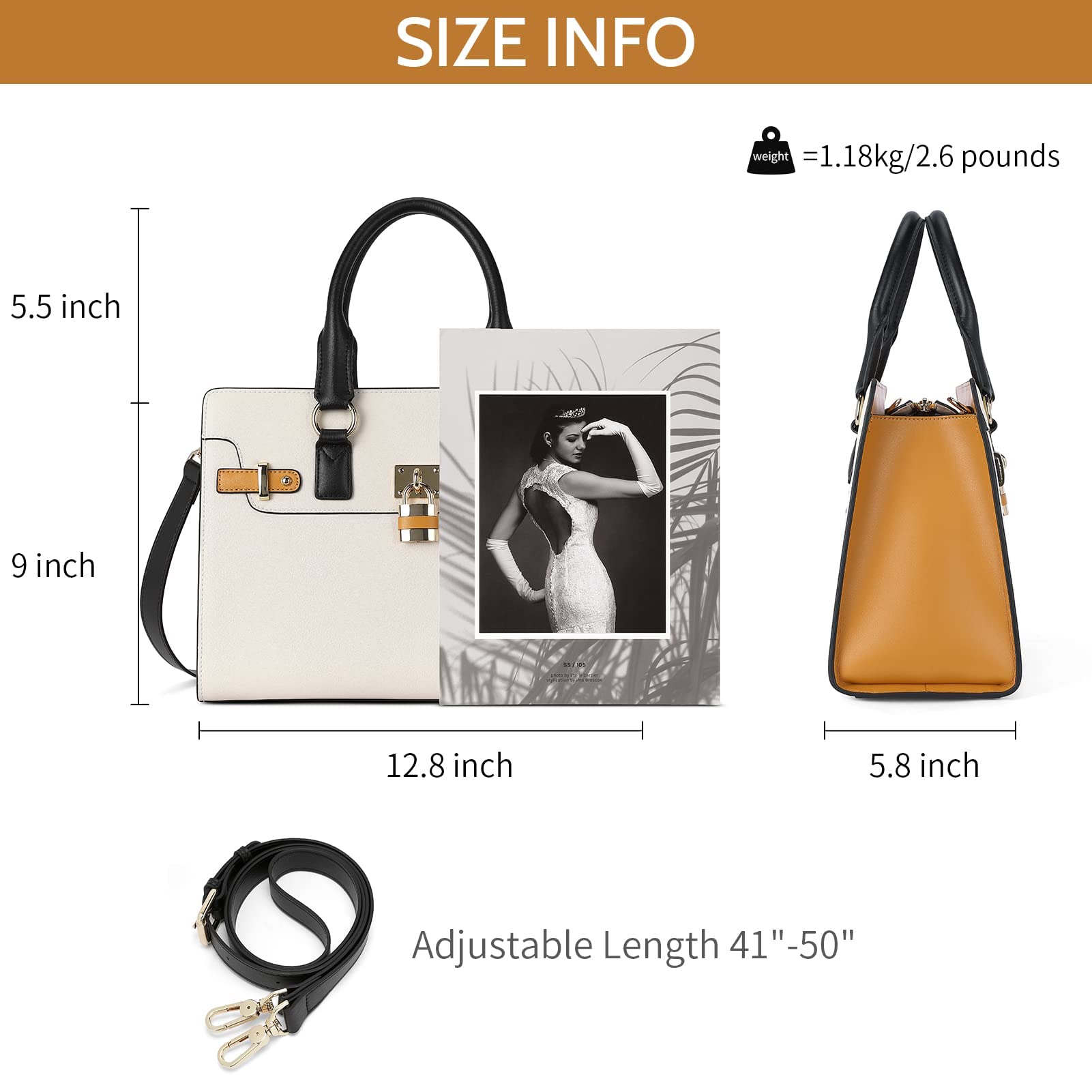BOSTANTEN Handbags for Women Leather Satchel Purses Designer Top Handle Shoulder Work Tote Bag Beige