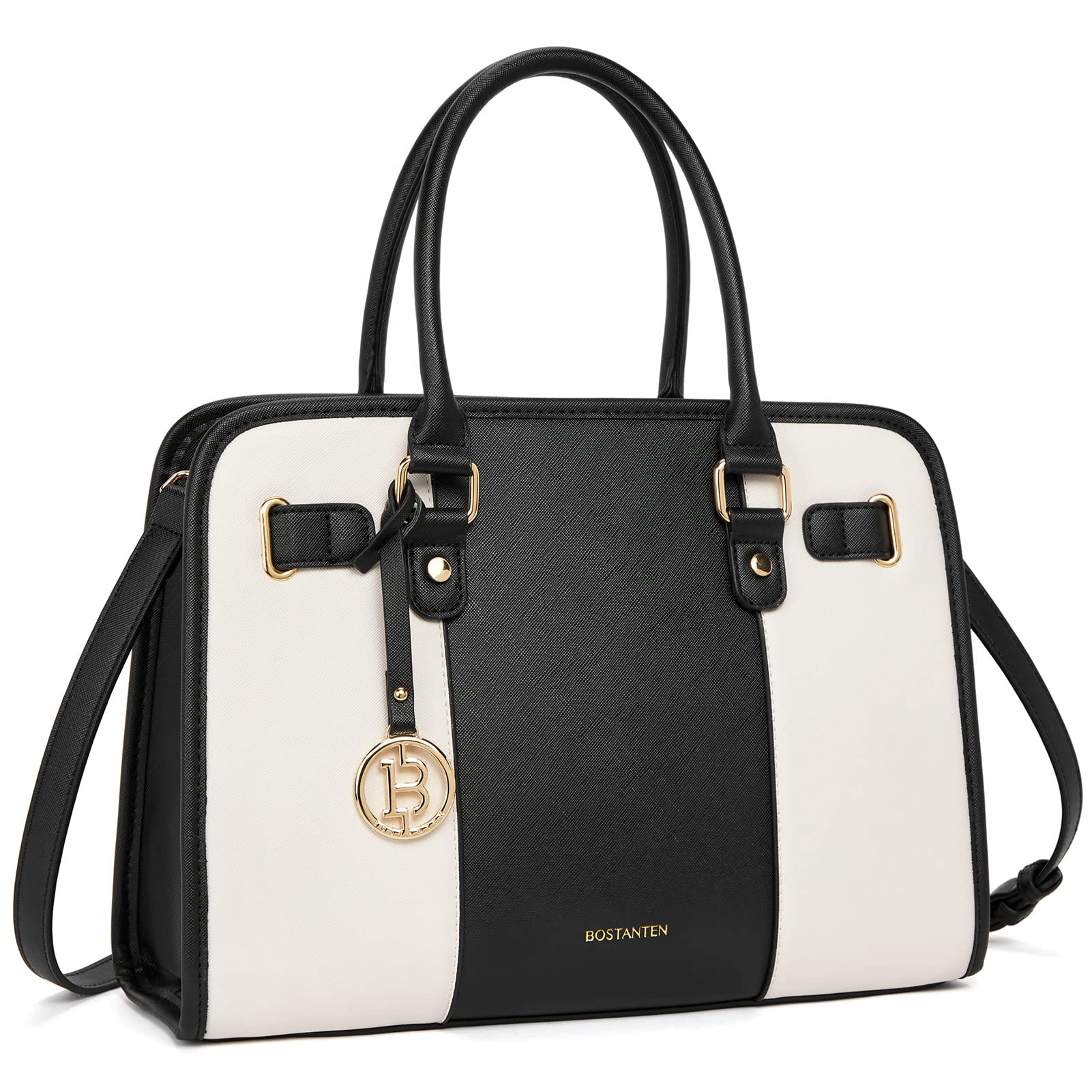 BOSTANTEN Leather Handbags for Women Fashion Satchel Purses Top Handle Tote Work Shoulder Bags Crocodile Pattern