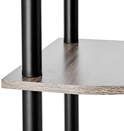 Furinno Turn-N-Tube 5 Tier Corner Display Rack 2 Pack, French Oak Grey/Black