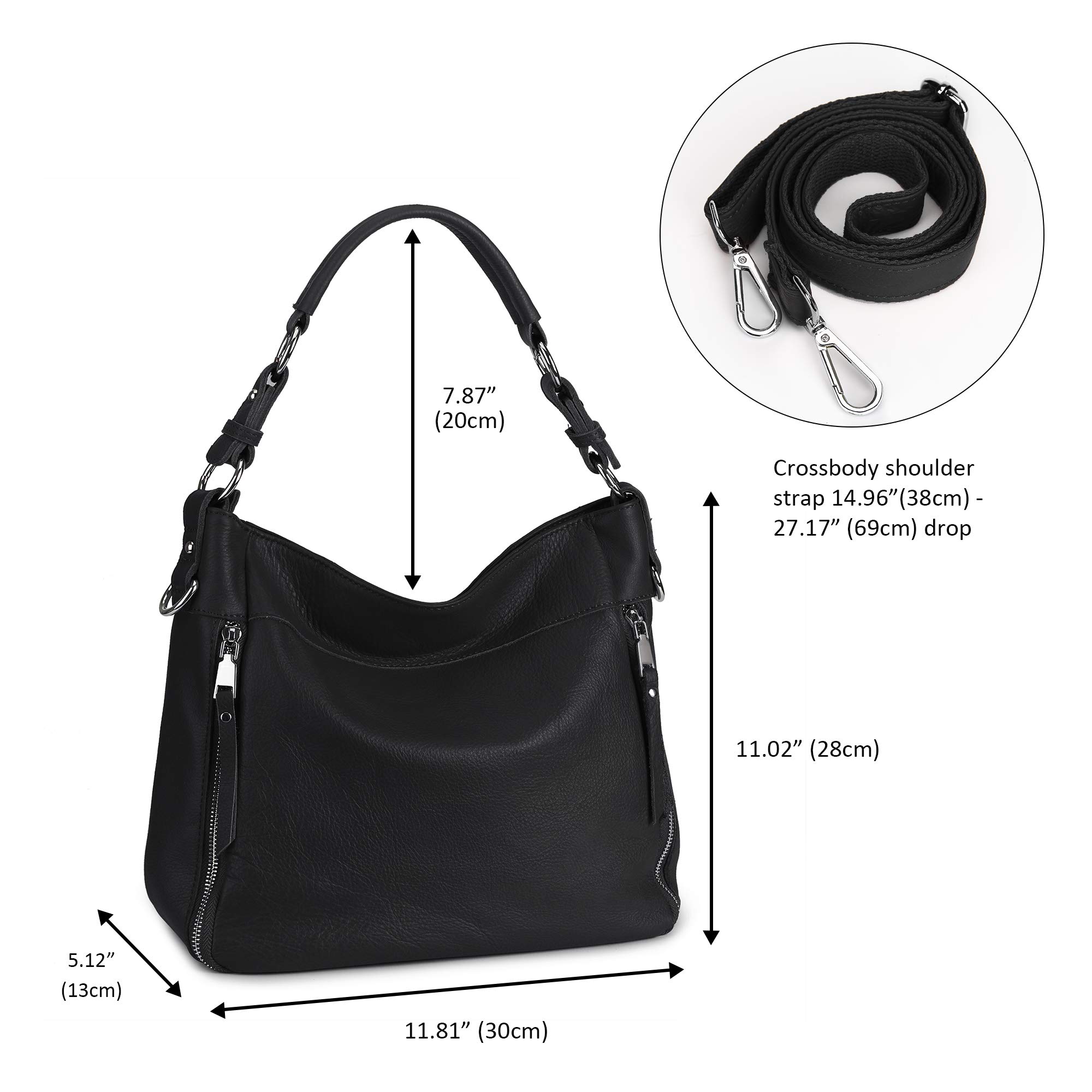 YALUXE Genuine Leather Shoulder Bags Stylish Hobo Handbags Purses Crossbody Bags for Women