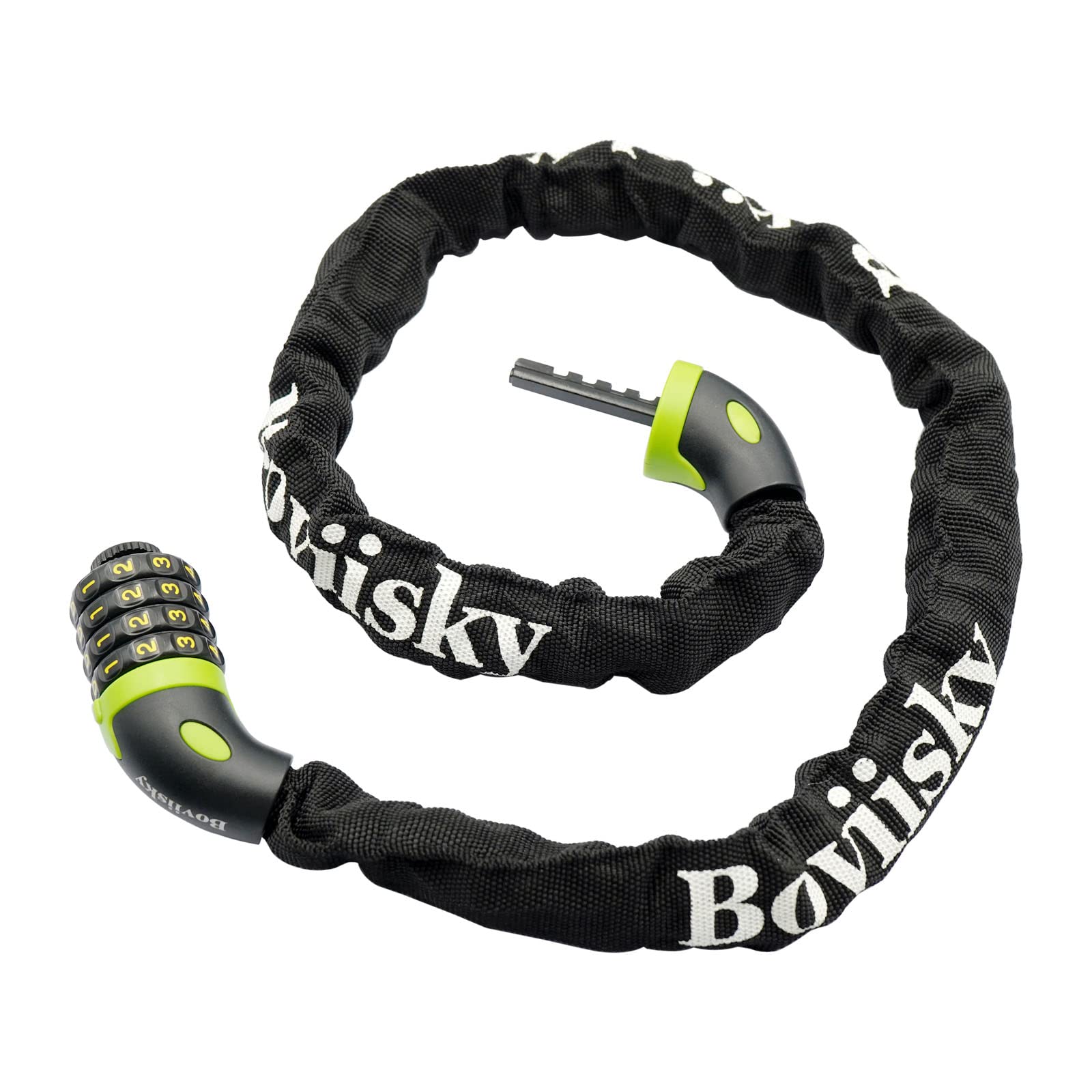 Boviisky Bike Chain Lock, 4 Digit Resettable Combination Heavy Duty Bicycle Chain Lock,3 Feet Long.