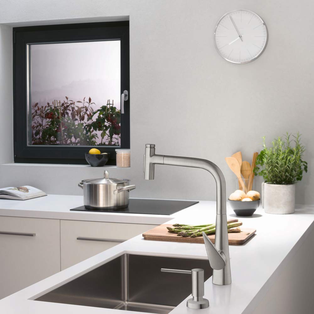 hansgrohe Talis Select S Chrome Bar Kitchen Faucet, Kitchen Faucets with Pull Out Sprayer, Faucet for Kitchen Sink, Chrome 72824001