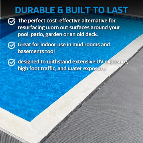 Big Floors DT24BEIG DuraGrid Outdoor Modular Interlocking Multi-Use Plastic Deck Tile, 24 Pack, Beige