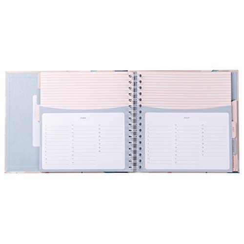 Busy B Birthday Card Book - 13 Pocket File for Storing Greetings Cards Pretty Petals,Pink