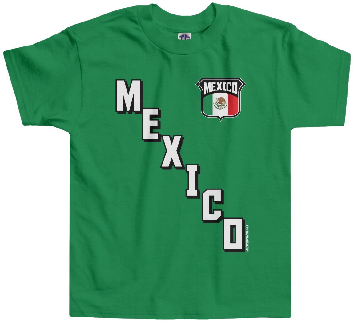 Threadrock Little Boys' Mexico National Pride #2 Toddler T-Shirt 3T Kelly Green