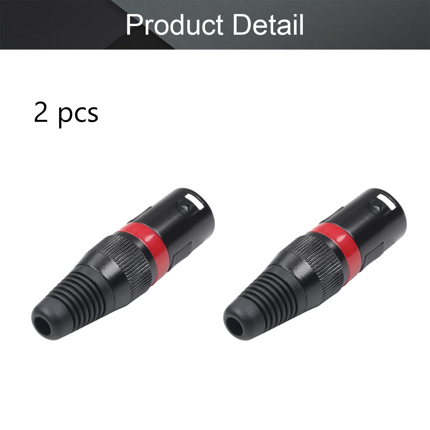 Fielect XLR Male Connector Adapter Microphone Cable Plug Connector Mic Audio Socket LY-KNT011 3-Pin 2pcs