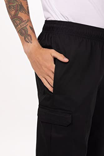 Chef Works Men's Cargo Chef Pants, Black, Medium