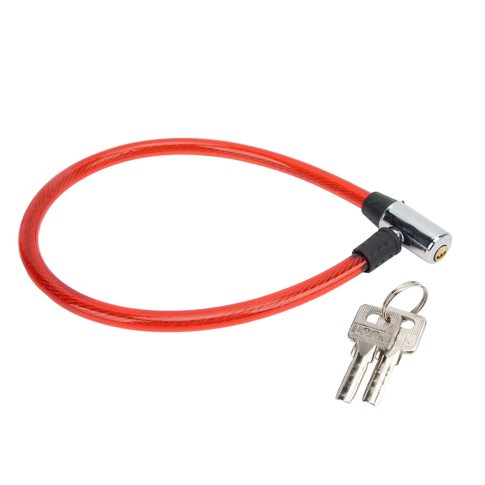 Beaswhca Mountain Bike Lock Cable Rugged Steel Wire Mountain Bike Motorcycle Door Lock Cable(red)