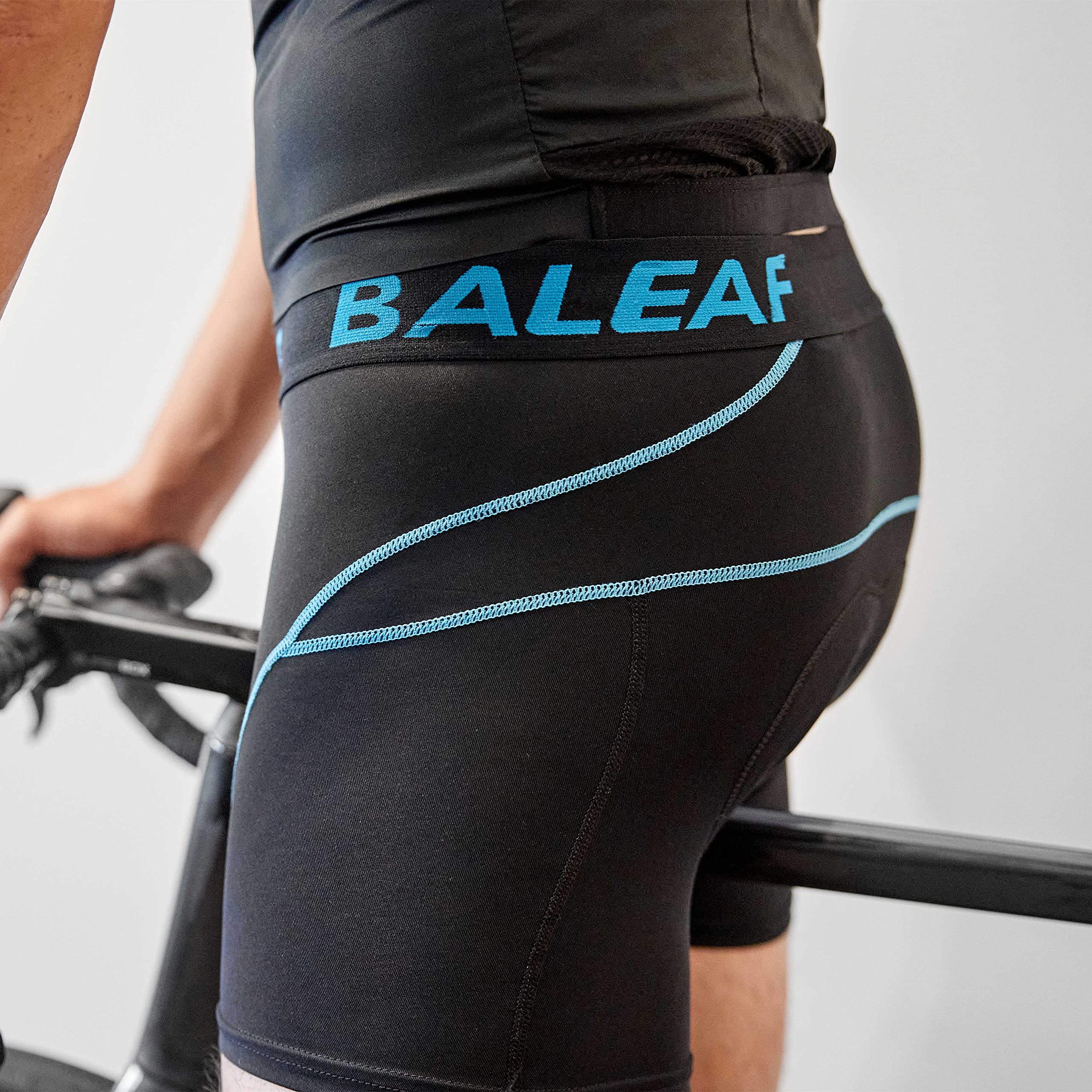 BALEAF Men's 3D Padded Bike Shorts Cycling Underwear MTB Liner Road Biking Bicycle Clothes Grey XXL