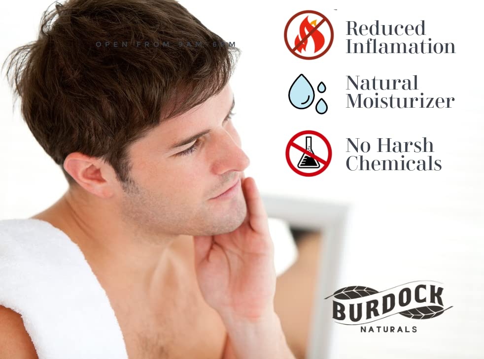 Burdock Naturals Organic Shaving Soap - All natural Shaving cream for razor burn and bumps