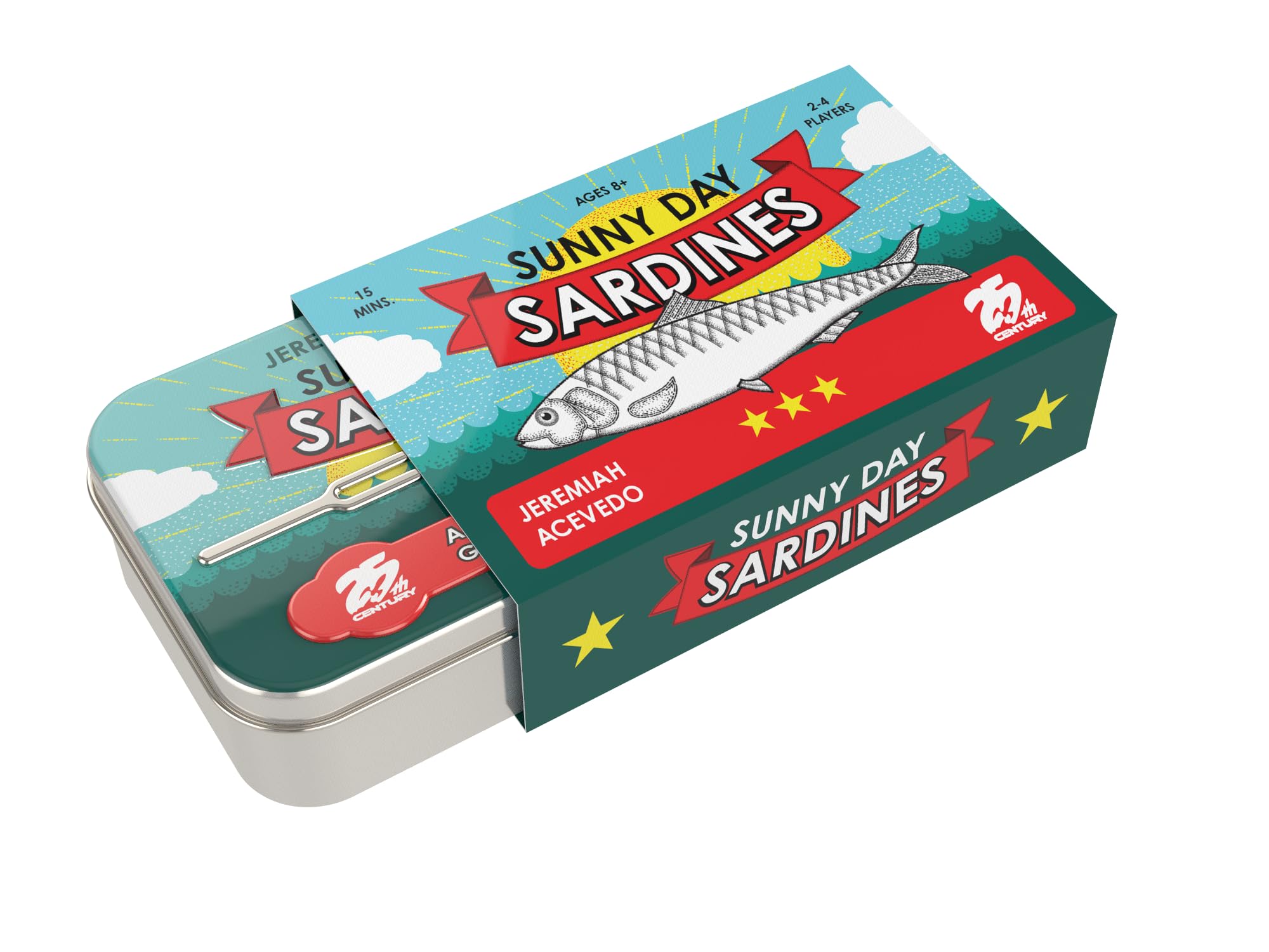 Sunny Day Sardines, Bite Sized Travel Card Game for 2 to 4 Players, Comes in a Mint Tin - 25th Century Games