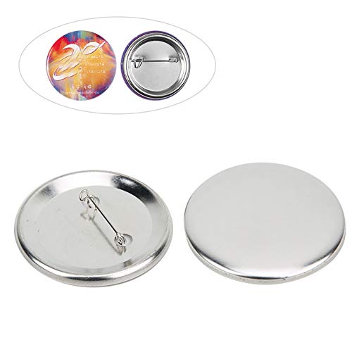 Badge Making Parts, 100 Sets 56mm/2.2inch Blank Badge Pin Button Parts Round Badge Set Metal Button Pin Badge Kit Crafts Supply for Button Maker Machine
