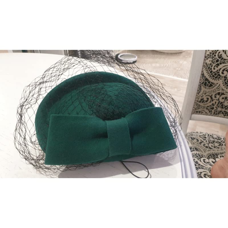 Bowknot Veil Fascinator Hat Cocktail Beret Cap Lady Wedding Party Church Hair Accessories