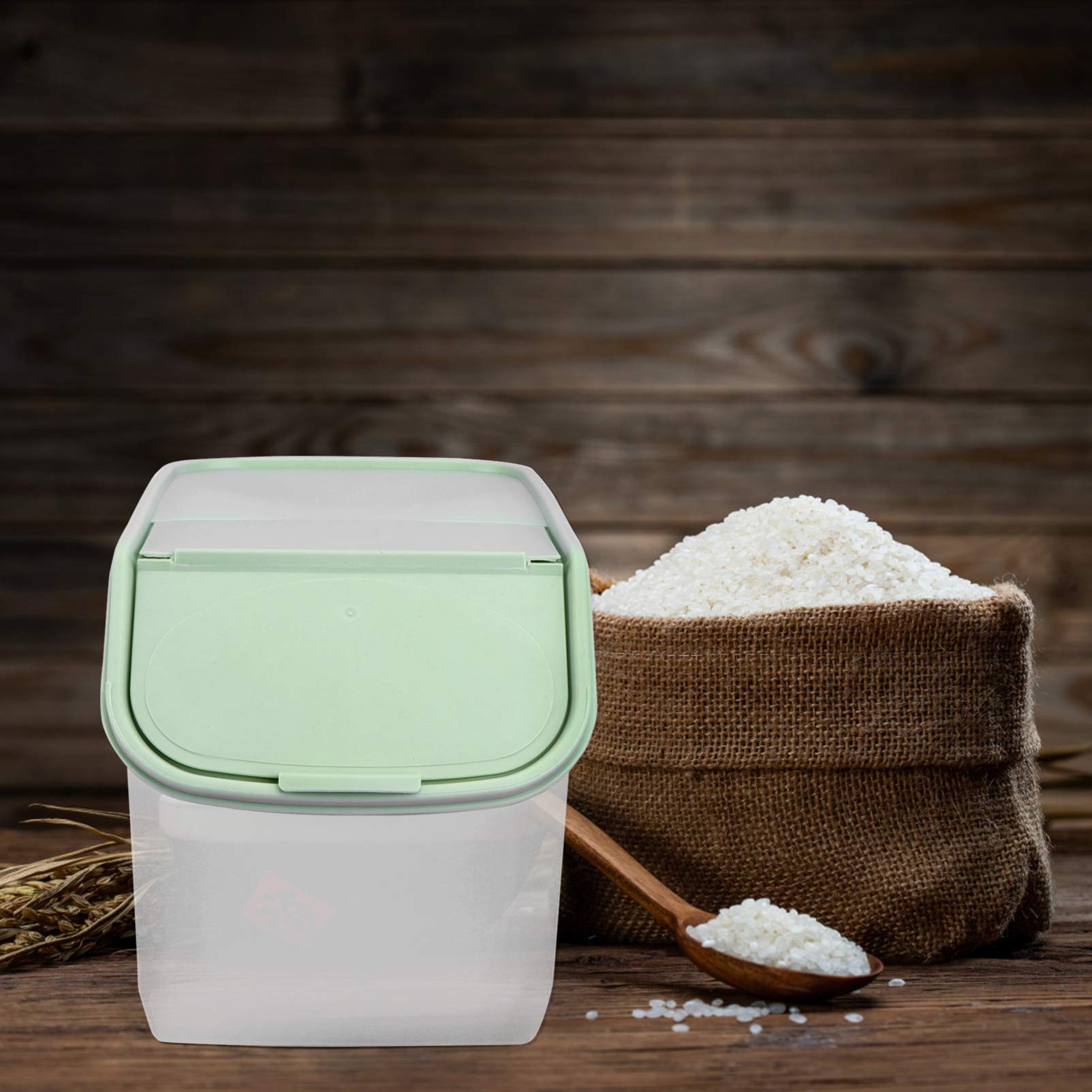 Cabilock Large Food Storage Container with Flip Lid Airtight Rice Bin Transparent Dry Food Organizer Pet Food Containing Box for Snacks Sundries