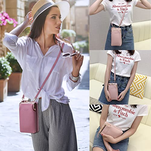 KINOUCHI Small Crossbody Bags Phone Purse for Women, PU Leather Shoulder Bag - Removable and Disassemble Shoulder Strap with Card Slot