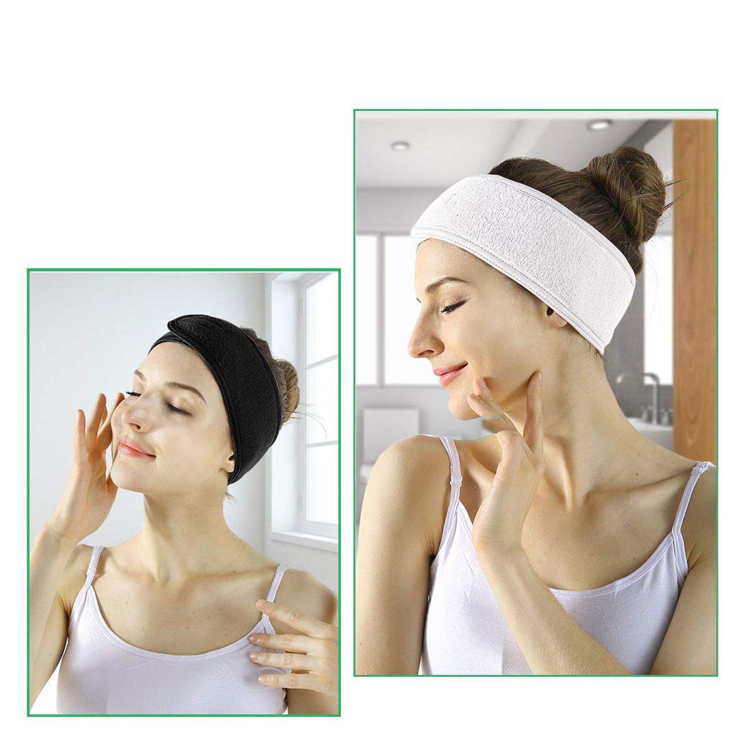 BallHull 8 Pcs Women Headbands Makeup Headbands Adjustable Spa Facial Headbands Wrap Terry Cloth Headbands Stretch Towel for Bath, Makeup and Sport.