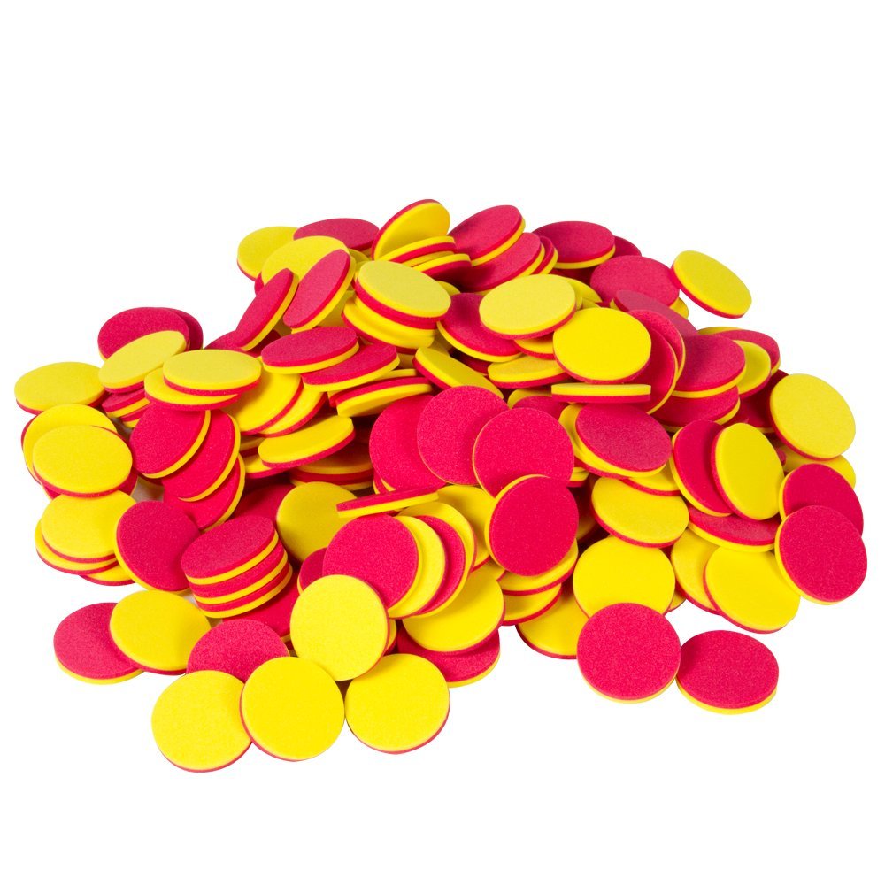 hand2mind Foam Two-Color Counters, Red and Yellow Counters, Counting Manipulatvies, Math Counters for Kids, Counting Chips, Math Manipulatives, Math Bingo Chips, Counters for Kids Math (Pack of 1000)