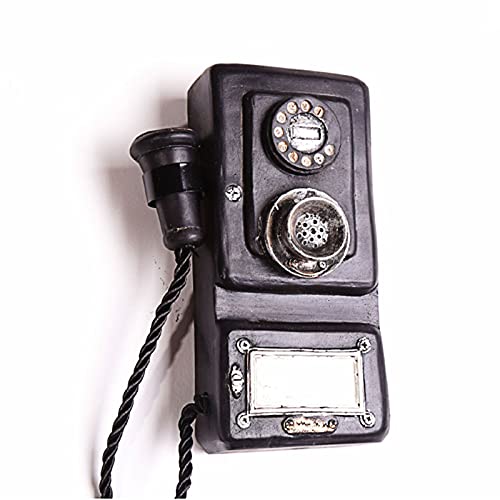 CGF- Decorative Telephones Wall Hanging Phone Model Decorate, Old Fashioned Corded Telephone Landline Phone Wired Telephone for Home Office Hotel, Black