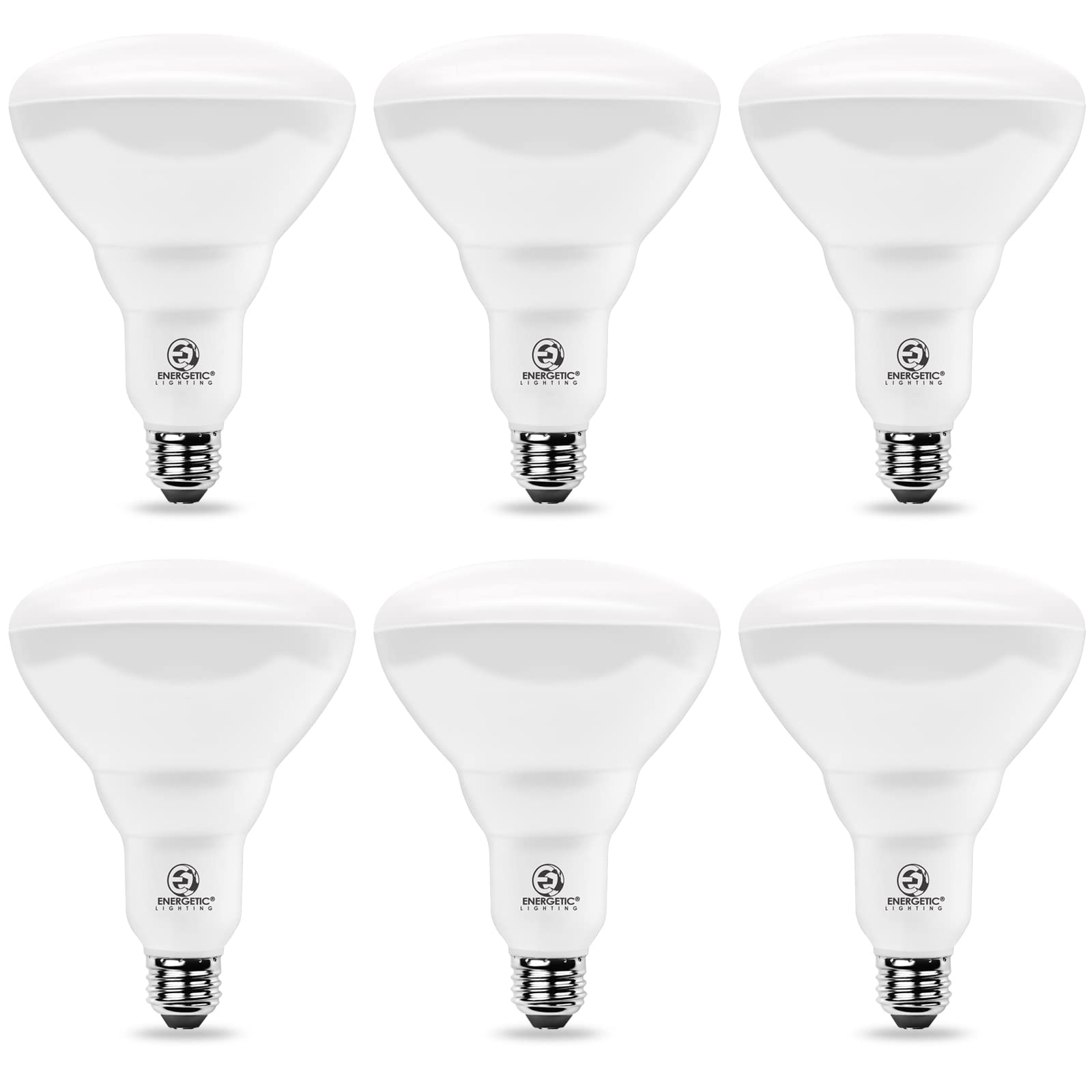 Energetic BR40 LED Light Bulbs, Indoor Flood Light, Dimmable, 3000K Warm White, 110W Equivalent, 1600LM, E26 Base, Recessed Can Light, High Lumen, Flicker Free, UL Listed, 6 Pack