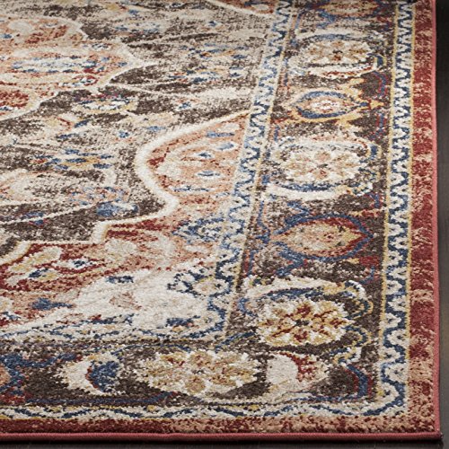 SAFAVIEH Bijar Collection 4' x 6' Brown / Rust BIJ648D Traditional Oriental Distressed Non-Shedding Living Room Bedroom Accent Rug