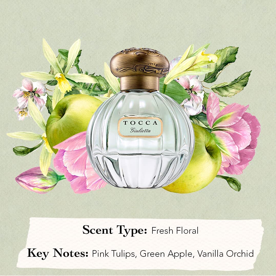 Tocca Giulietta Eau de Parfum, 1.7 Fl Oz (50ml) - Fresh Floral Perfume with Notes of Pink Tulips, Green Apple and Vanilla Orchid