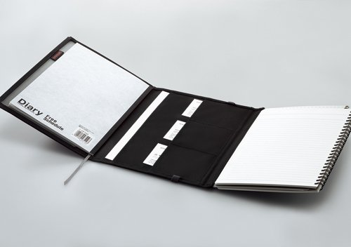 Kokuyo Systemic Cover Notebook, with One A5 (5.8" X 8.3"), B 6mm Ruled, 28 Lines, 50 Sheets, Twin Ring Edge Title Notebook, Black, Japan Import (NO-685B-D)