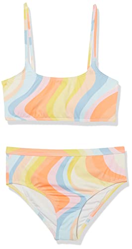 Billabong Girls' Groovy Road Mini Crop Two-Piece Swim Set (Little Big Kids), Multi, 8