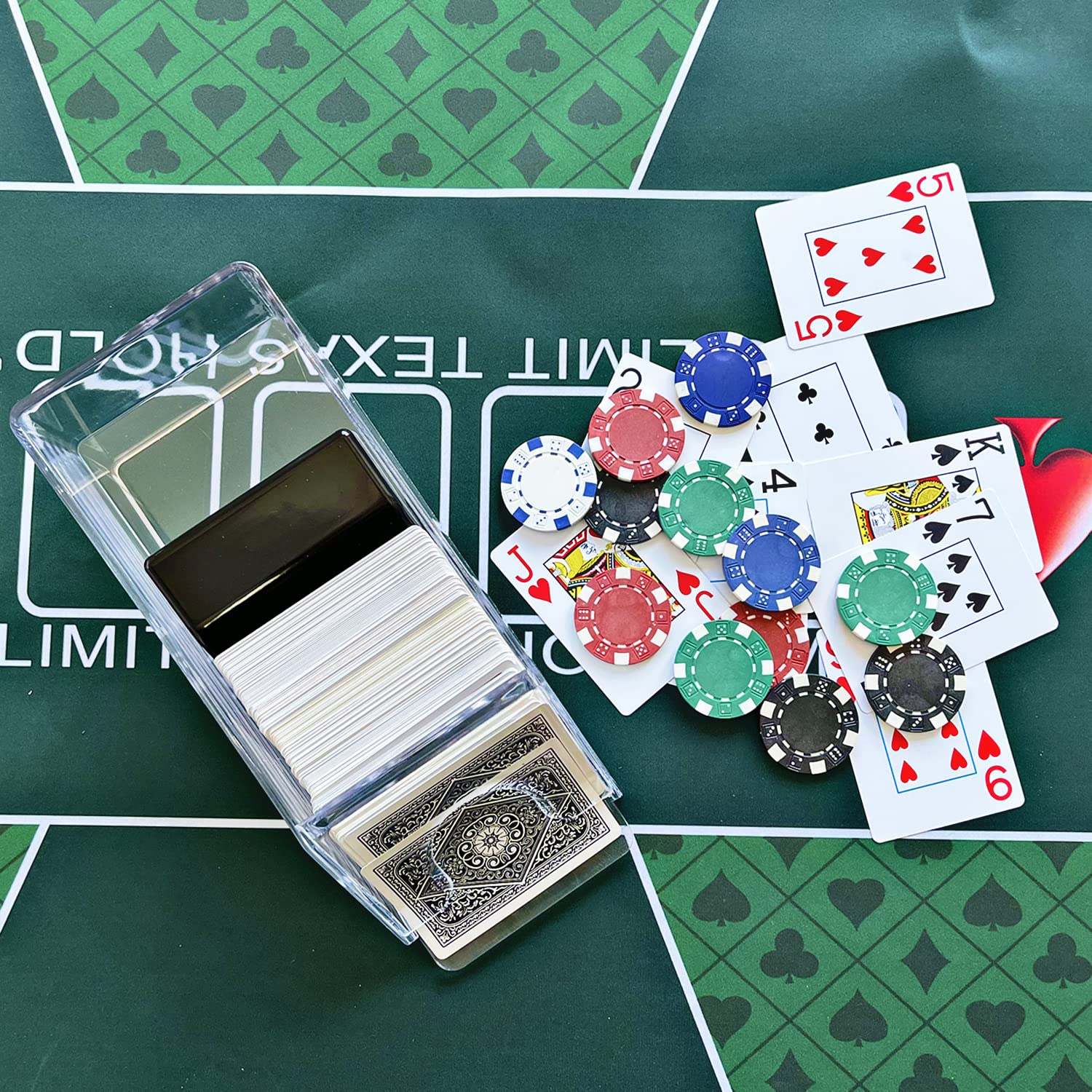 SEETOOOGAMES 4 Deck Clear Blackjack Dealing Shoe