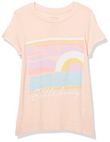 Billabong Girls' Short Sleeve Graphic Tee T-Shirt, Peachy Blocky Sun, Small