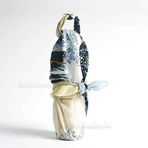 FUROSHIKI Wrapping Cloth Japanese UKIYO-E Design 26.8x26.8 Made In Japan (The Great Wave off Kanagawa)