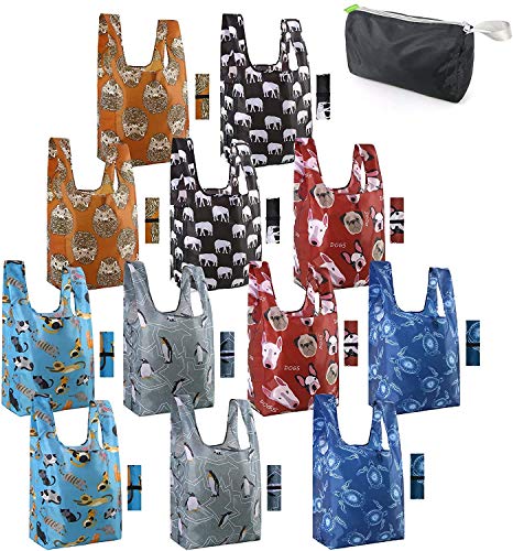 BeeGreen Reusable Bags for Shopping Machine Washable 24 Pack Xlarge Grocery bags Heavy Duty Folding with Elastic Band Colorful Groceries Totes Lightweight Durable