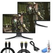 Dell 2-Pack Alienware AW2521HF 24.5 Inch Full HD Gaming Monitors - Dark Side of The Moon - 240Hz Refresh Rate, IPS Technology, Dark Gray with Screen Cleaning Kit
