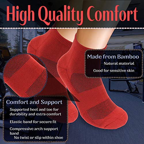 BambooMN Women's Rayon from Bamboo Athletic Quarter Crew Sock for Home Travel Work and Sport -Extra Large - Navy - 4 Pairs