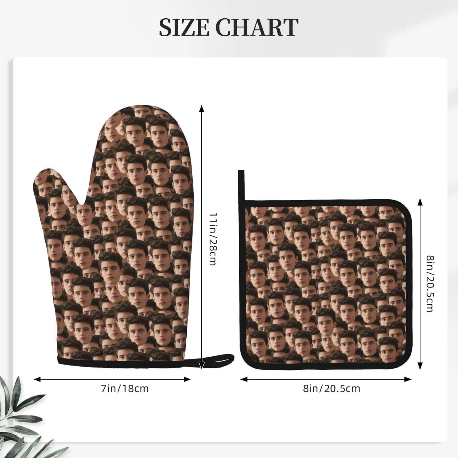 Byxhuc Custom Face Oven Mitts for Mom Dad Aunt Grandma Friend on Mother's Day Anniversary Father's Day Birthday Easter Christmas' Day