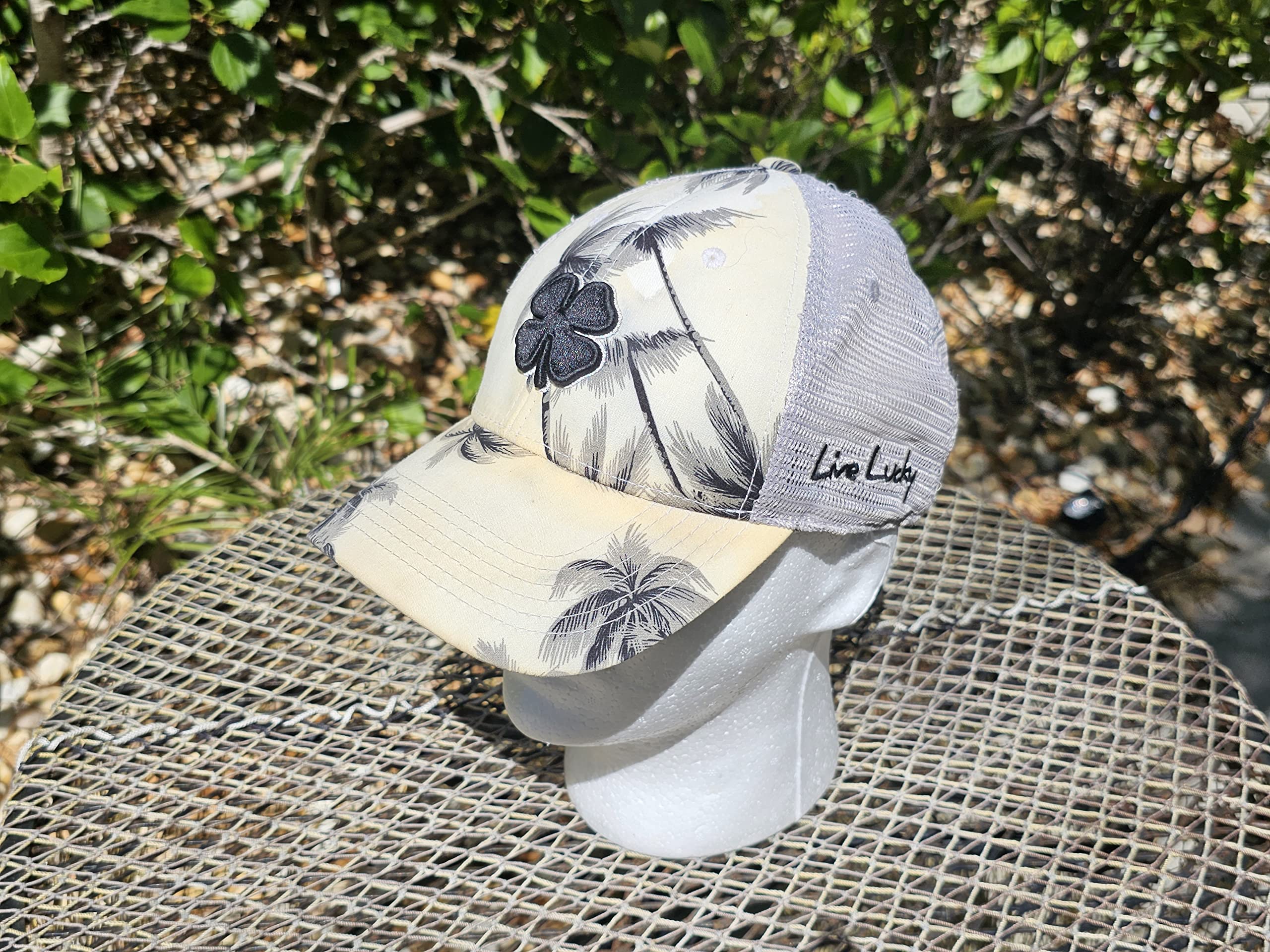 Black Clover Island Luck Hat - Tropical A 12 - Black/Black Mesh - Adjustable