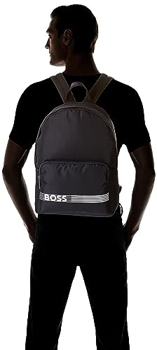 BOSS Men's Contrast Stripe Logo Polyester Backpack, Admiral Blue, ONE Size
