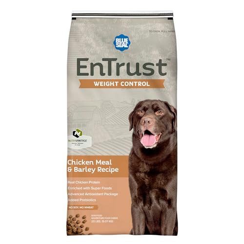 ENTRUST Weight Control Dog Food | Real Chicken & Barley | Enriched with Super Foods, Antioxidants and Probiotics | No Wheat or Soy | 20 Pound Bag