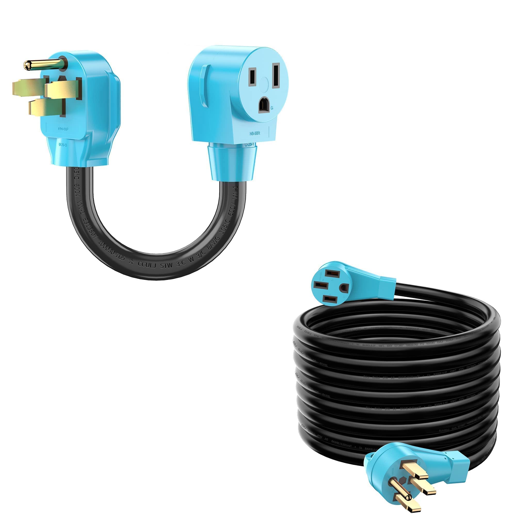 CircleCord Welder Adapter Cord and UL Listed 50 Amp 30 Feet RV/EV Extension Cord