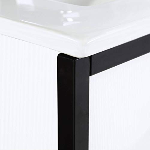 Fine Fixtures Vdara 30" Bathroom Vanity Cabinet Set, White Straight Grain