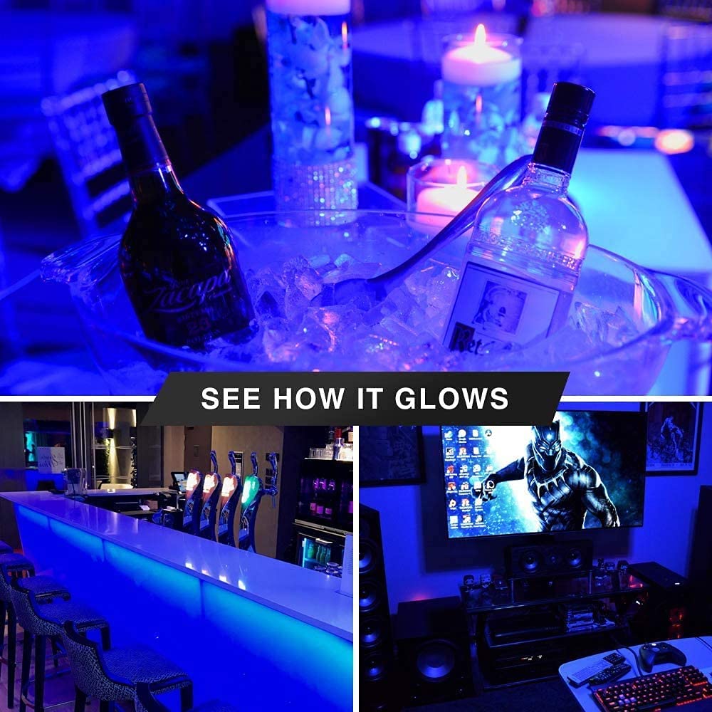Bluex Bulbs 6 Pack LED Black Light Bulb, 9W A19 E26 Blacklight Bulb Level 385-400nm, Body Paint, Glow in The Dark LED Light Bulb Neon Glow Fluorescent Poster Black Bulb (6 Pack)