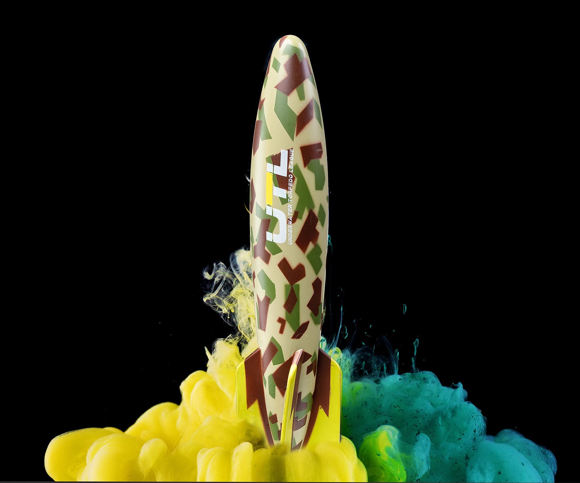 Official Underwater Torpedo League (UTL) Torpedo Glider Diving Toy Rocket Summer Camouflage Design 10 inch, Green