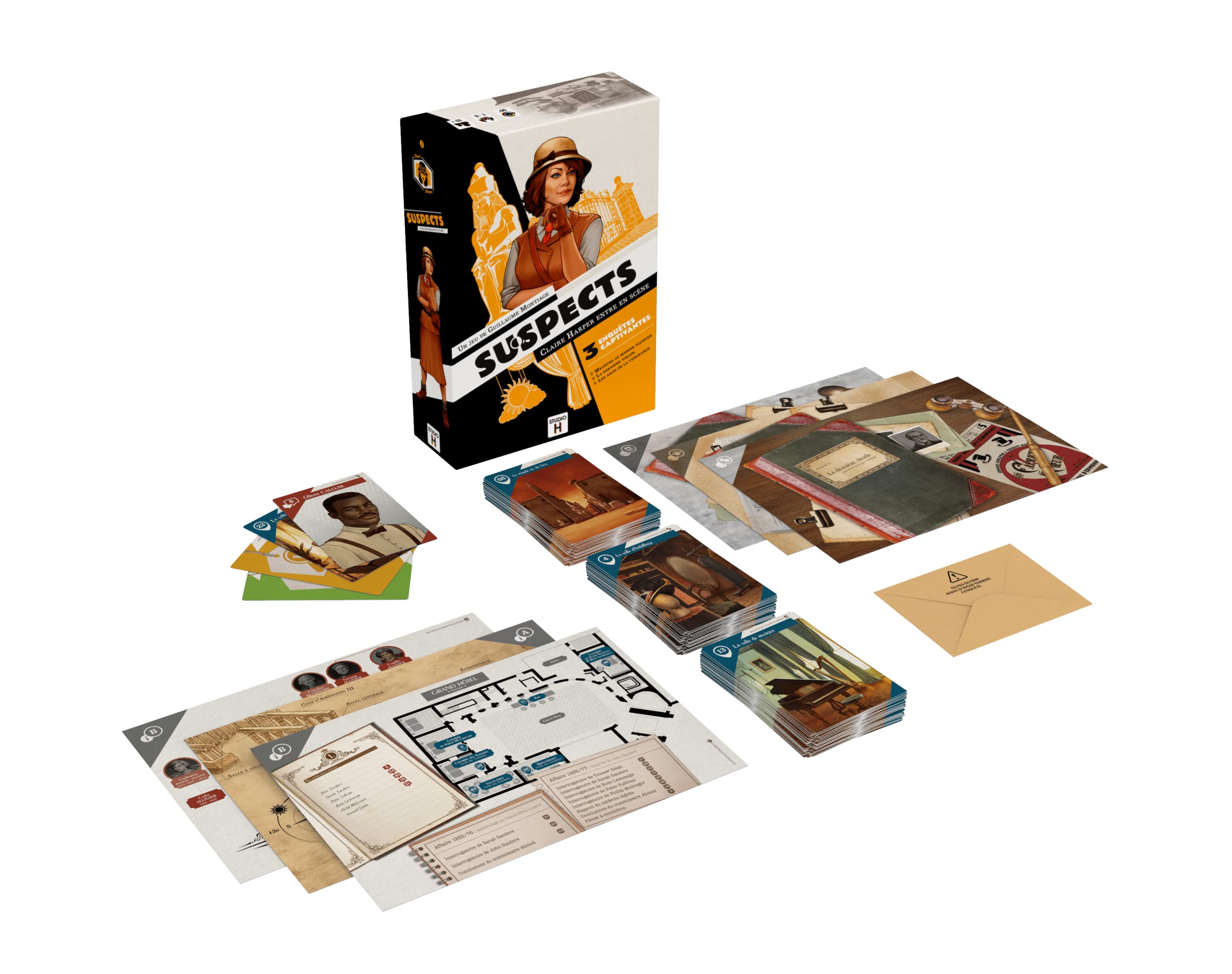 Suspects | Murder Mystery Game | 3 Cases to Solve | 1 to 6 Players | 60 Minutes