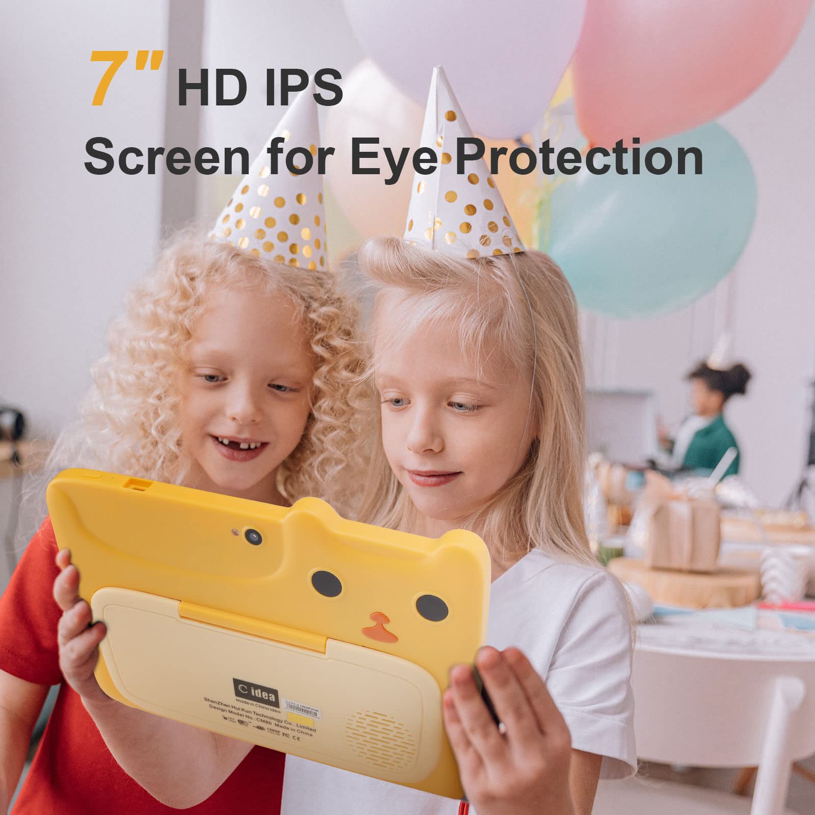 C idea Tablet for Kids Age 3-7,Android 12 Kids Tablet for Toddler,7" Children Tablet with Case/WiFi/Dual Camera/32gGB+1TB Expanded/HD IPS Safety Eye Protection for Boys and Girls Gift