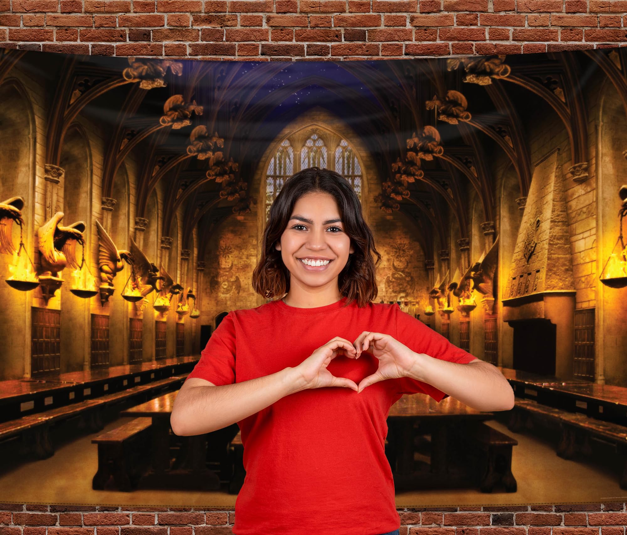 Conquest Journals Harry Potter Hogwarts Great Hall Backdrop Wall Banner, Large Photo Backdrop, Party Decoration, Wizarding World Room Decor, 5ft x 7ft (60'' x 84''), Officially Licensed