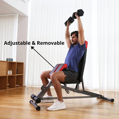 Finer Form Multi-Functional FID Weight Bench for Full All-in-One Body Workout β Hyper Back Extension, Roman Chair, Adjustable Sit up Bench, Incline, Flat & Decline Bench. Perfect with adjustable dumbbell set, barbell weight set or bench press