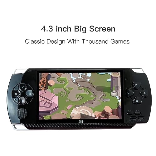Black Handheld Game Console 4.3 inch Retro Games Consoles Classic Video Games Built-in Preinstalled Rechargeable Battery Portable Style Gaming Consoles