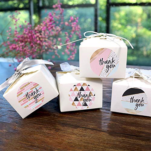 Big Thank You Stickers 500pcs A Roll, 2 inch Small Business Label 8 Designs Large Paper Mail Stickers for Envelope Gift Box
