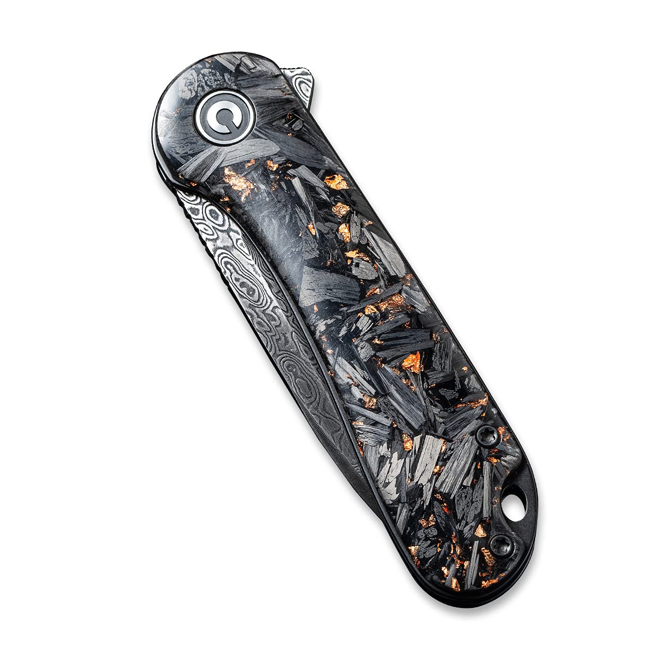 CIVIVI Elementum Folding Pocket Knife for Men, 2.96" Damascus Blade Folder with Low Profile Pocket Clip for EDC C907C-DS3