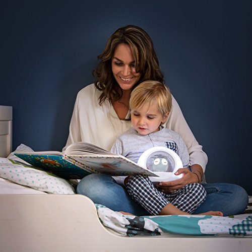 Zazu Kids Voice Activated Nightlight Lamp - Sleep Trainer, Grey Owl Lou