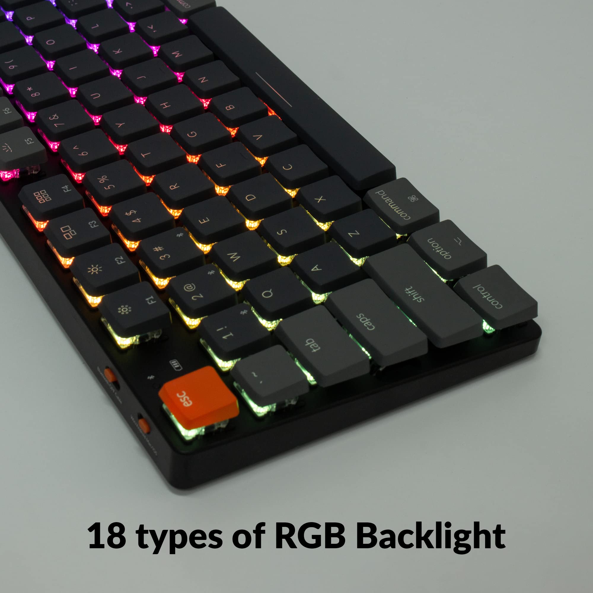 Keychron K5 SE Ultra-Slim Wireless Bluetooth/Wired USB Mechanical Keyboard with Low-Profile Gateron Red Switch, Full Size Layout 104 Keys RGB Backlight Computer Keyboard for Mac and Windows